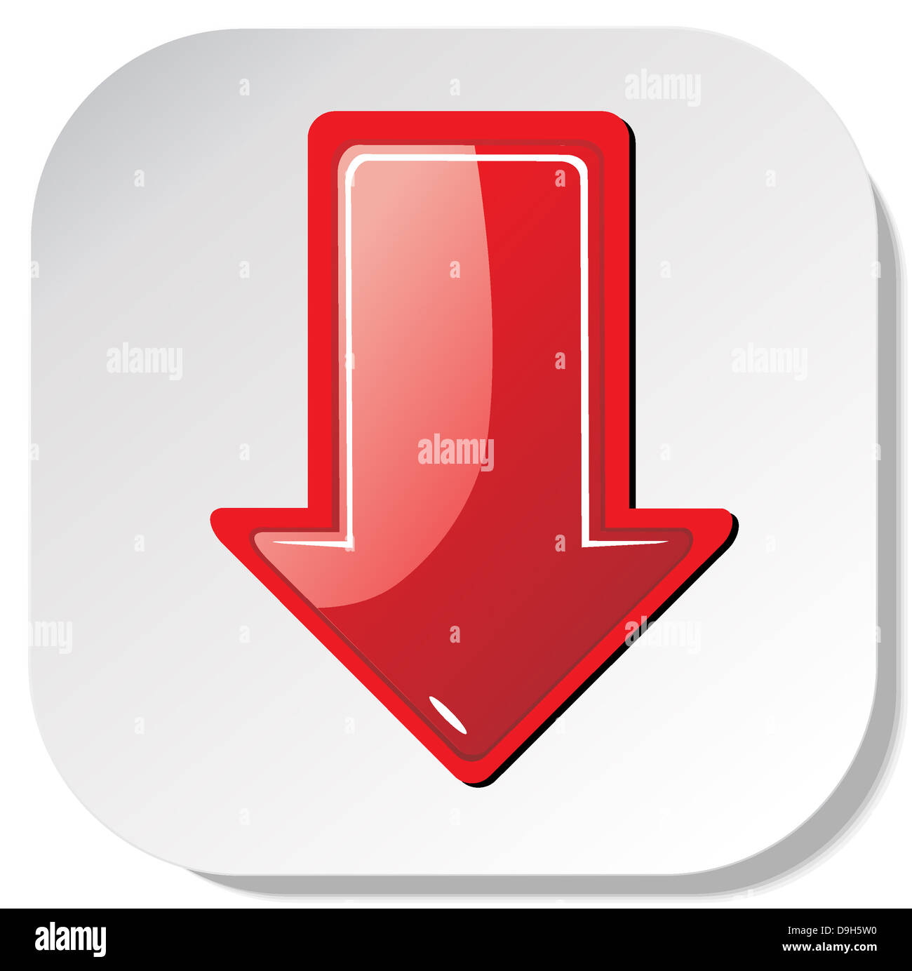 Red arrow down Stock Photo - Alamy