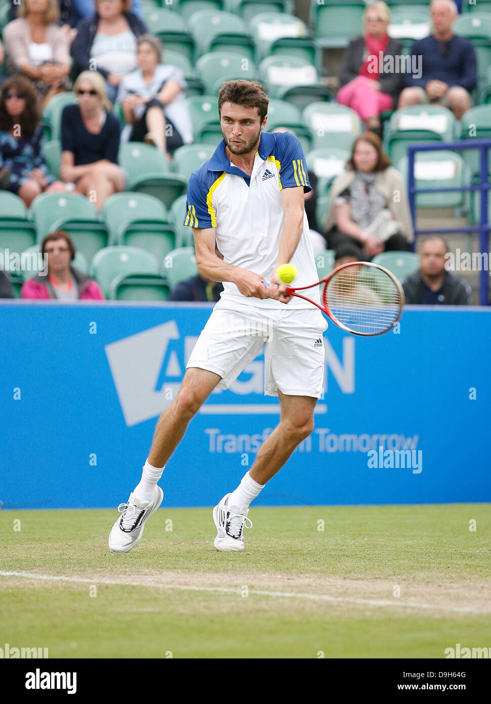 Eastbourne, UK. 19th June, 2013. Gilles Simon(FRA) defeats Kyle Edmund ...