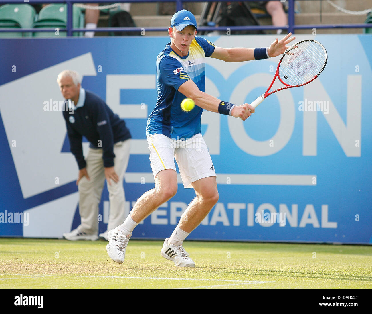Eastbourne, UK. 19th June, 2013. Gilles Simon(FRA) defeats Kyle Edmund ...