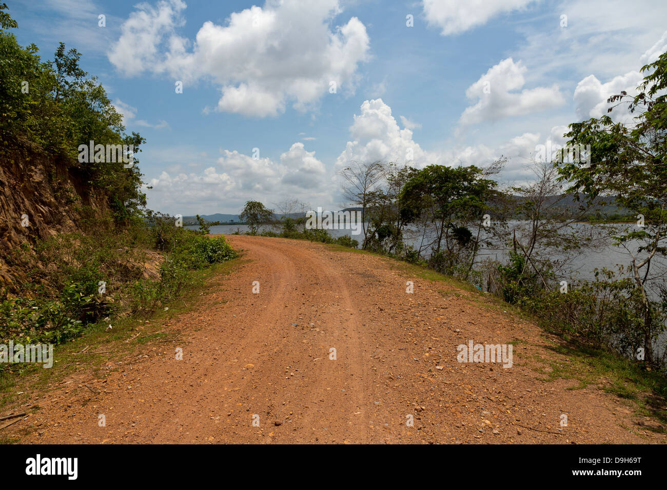 Typical dusty Country Road in the Kampot Province, Cambodia Stock Photo ...