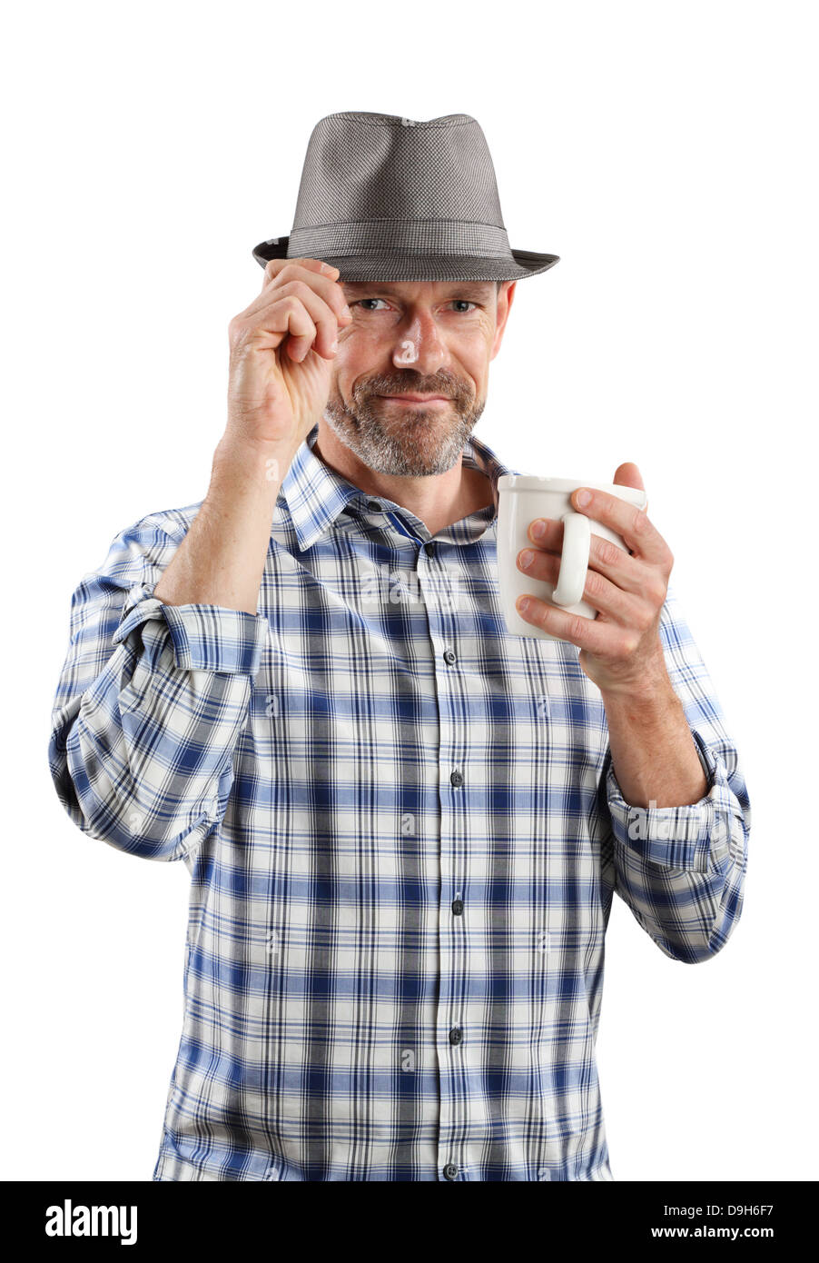 A brightly lit portrait of a 40-something male with a soft smile ...