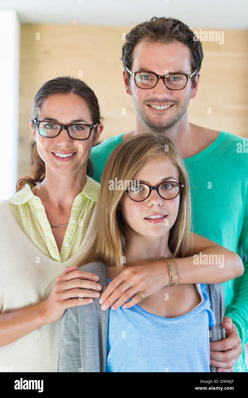 Portrait of a family wearing eyeglasses and smiling Stock Photo - Alamy