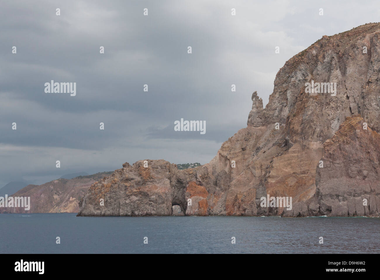 Angels Grotto and a rock formation called Pope Pius XI, Lipari, Aeolian ...