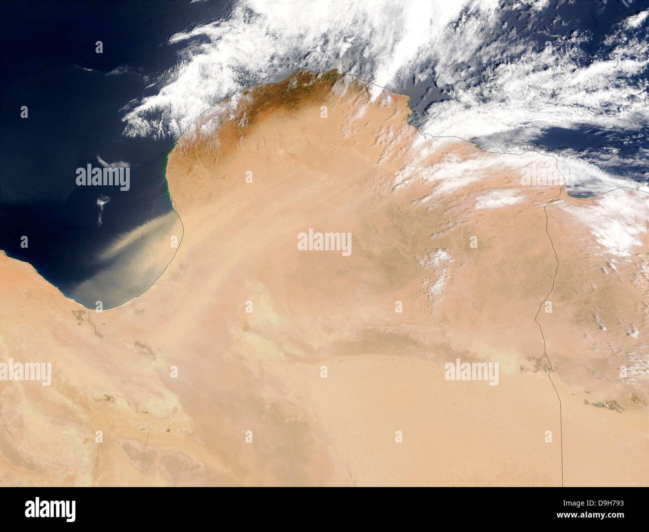 June 5, 2003 - Satellite view of a dust storm in Libya Stock Photo - Alamy