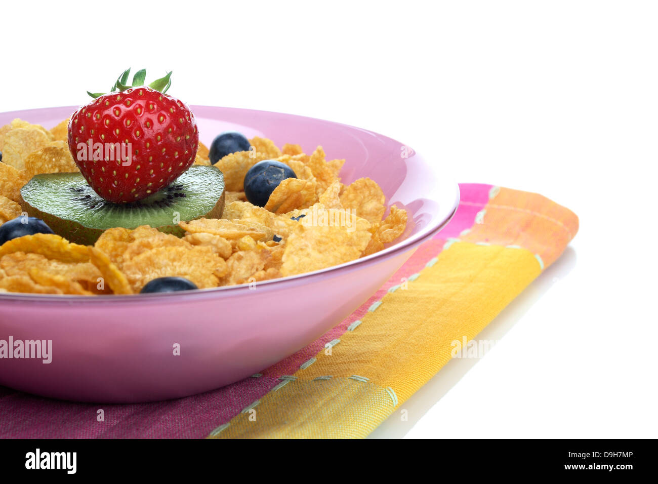 Cornflakes with fruits Stock Photo - Alamy