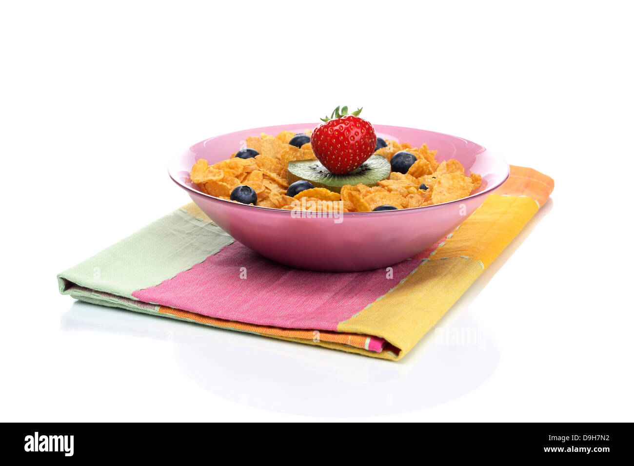 Cornflakes with fruits Stock Photo - Alamy