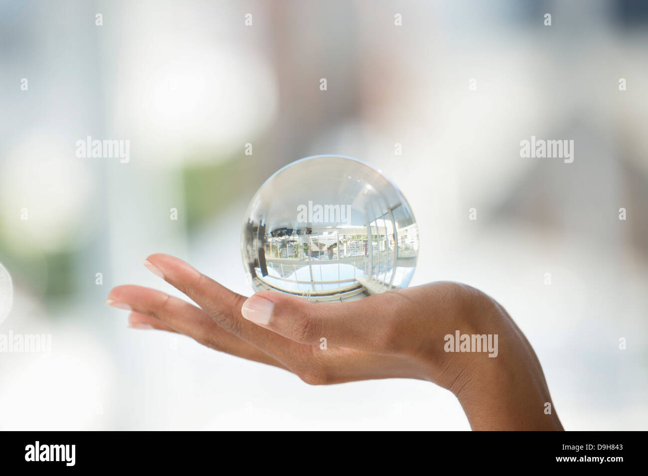 Human hand holding transparent ball hi-res stock photography and images ...