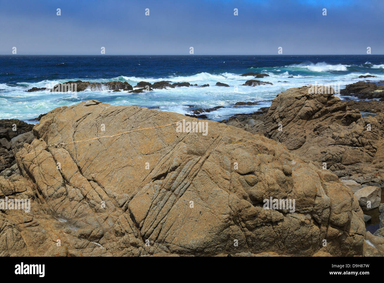 Granite rocks and surf near Carmel Stock Photo - Alamy
