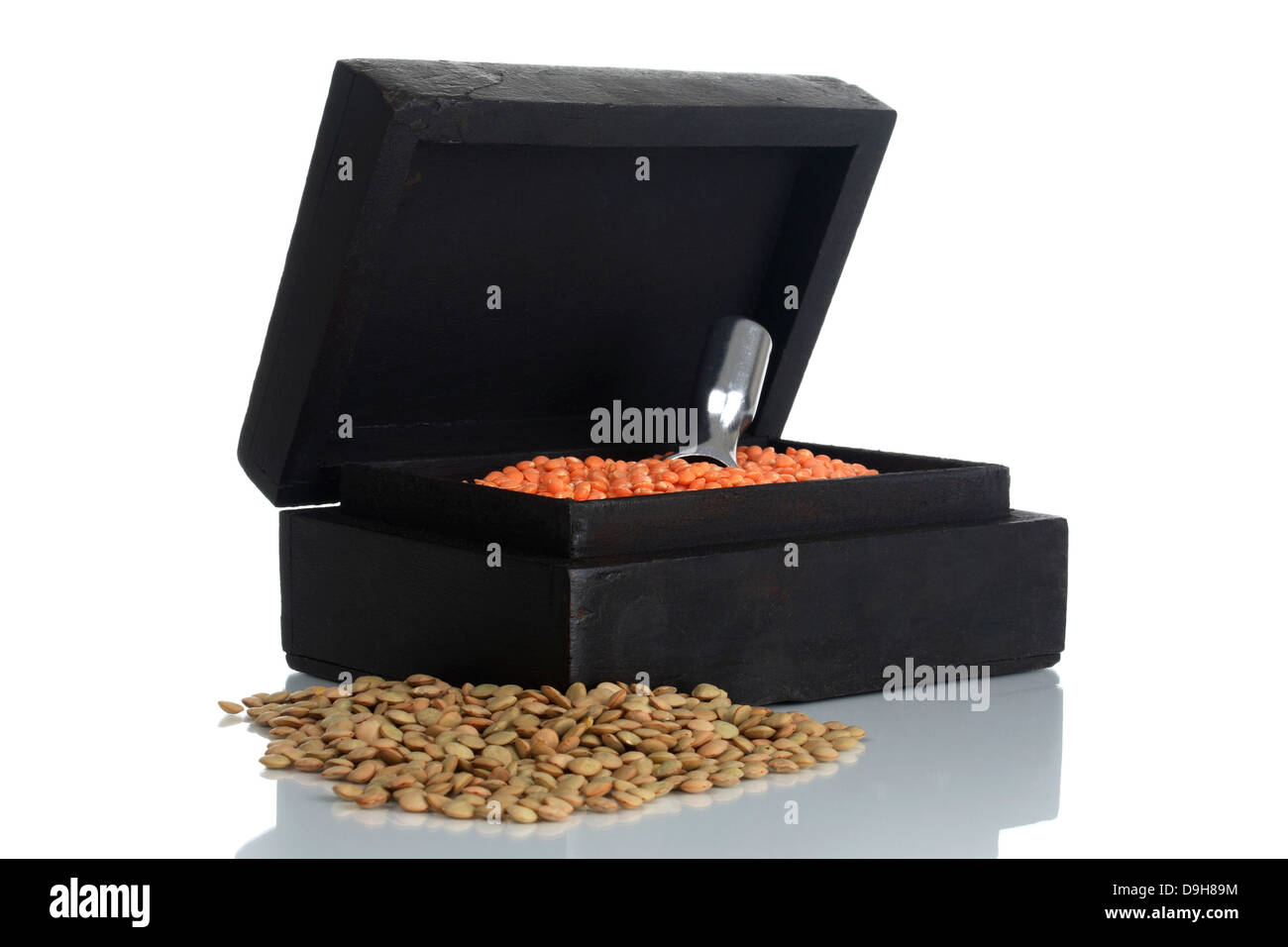 Box with lentils Stock Photo - Alamy