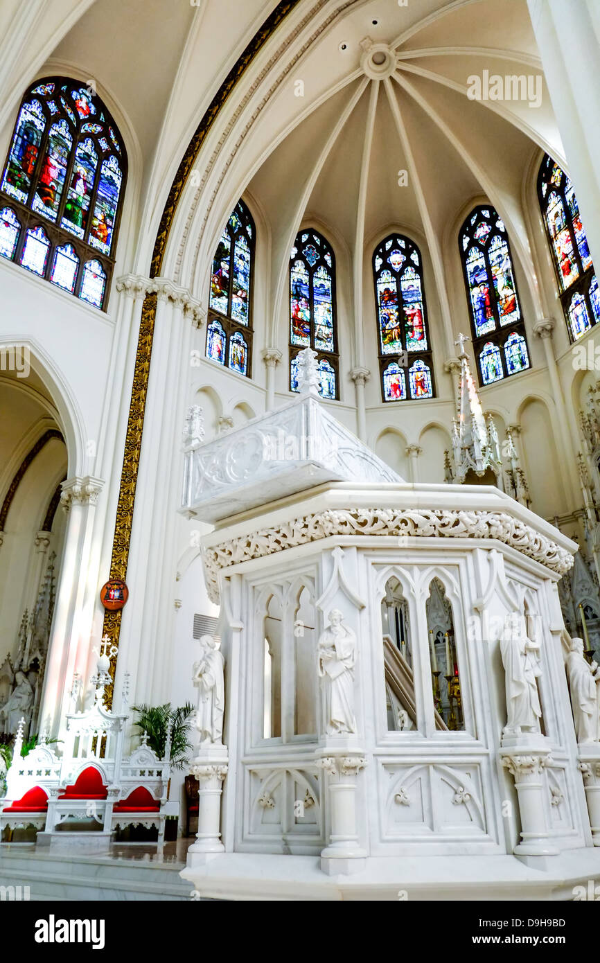 The pulpit at the Cathedral Basilica of the Immaculate Conception in ...