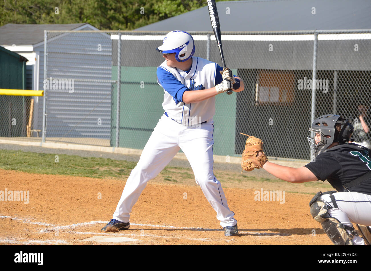 Batter in a high school baseball game Stock Photo - Alamy