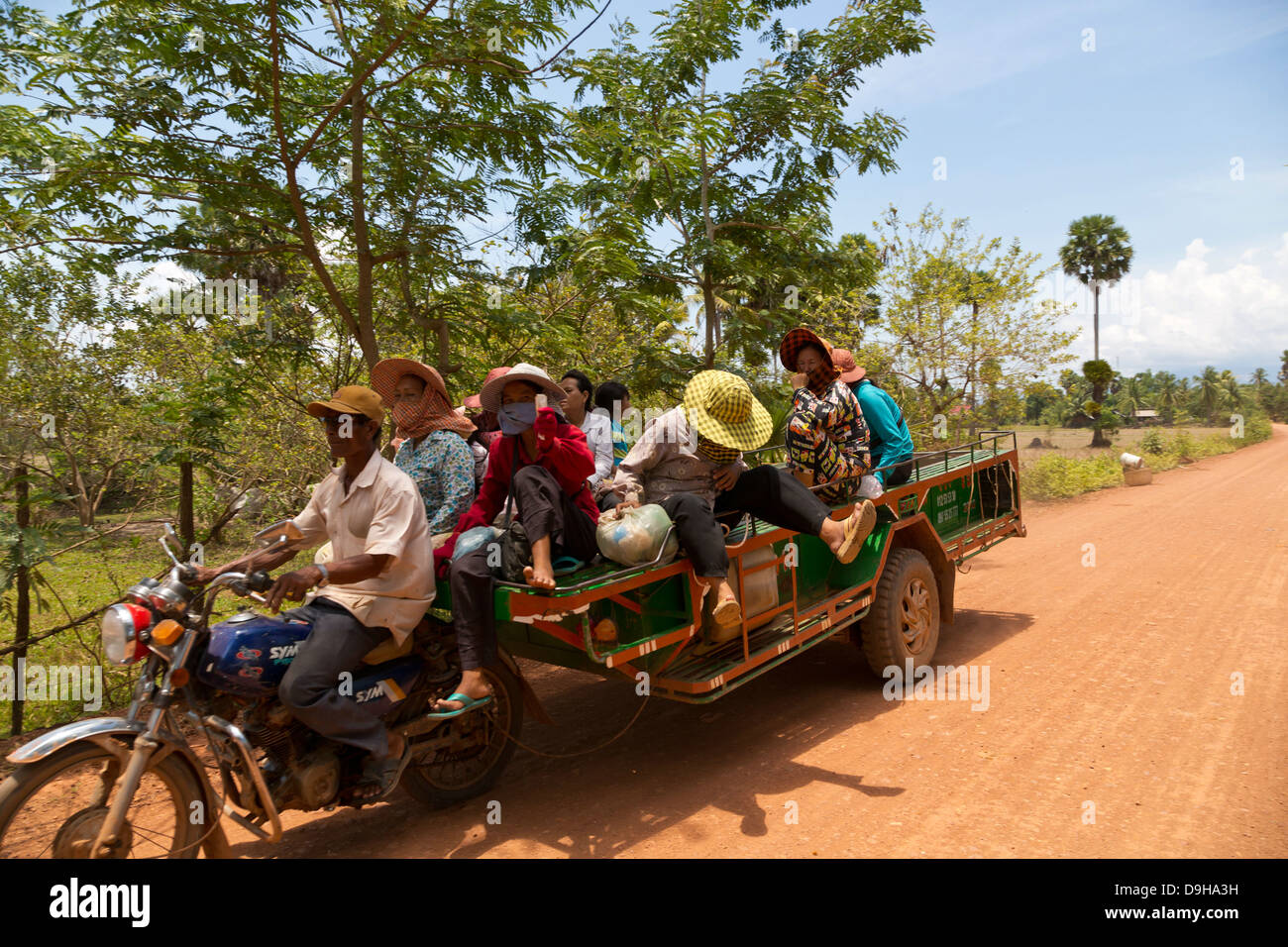Public Transport in rural Cambodia in the Province of Kampot Stock ...