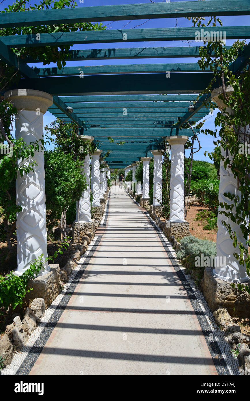Colonnaded path at Kallithea Thermal Baths, Kallithea, Rhodes (Rodos ...