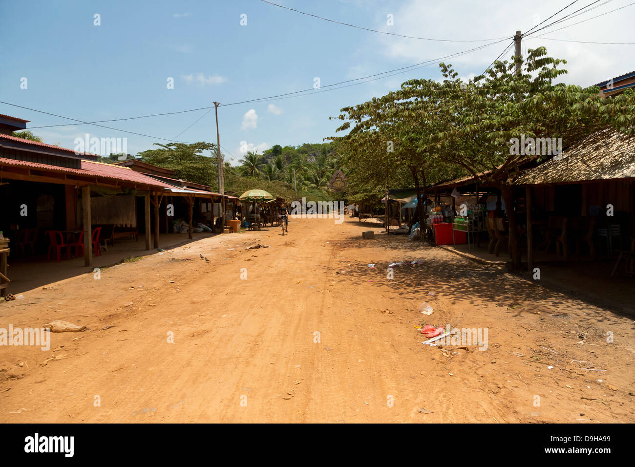 Typical dusty Country Road in the Kampot Province, Cambodia Stock Photo ...