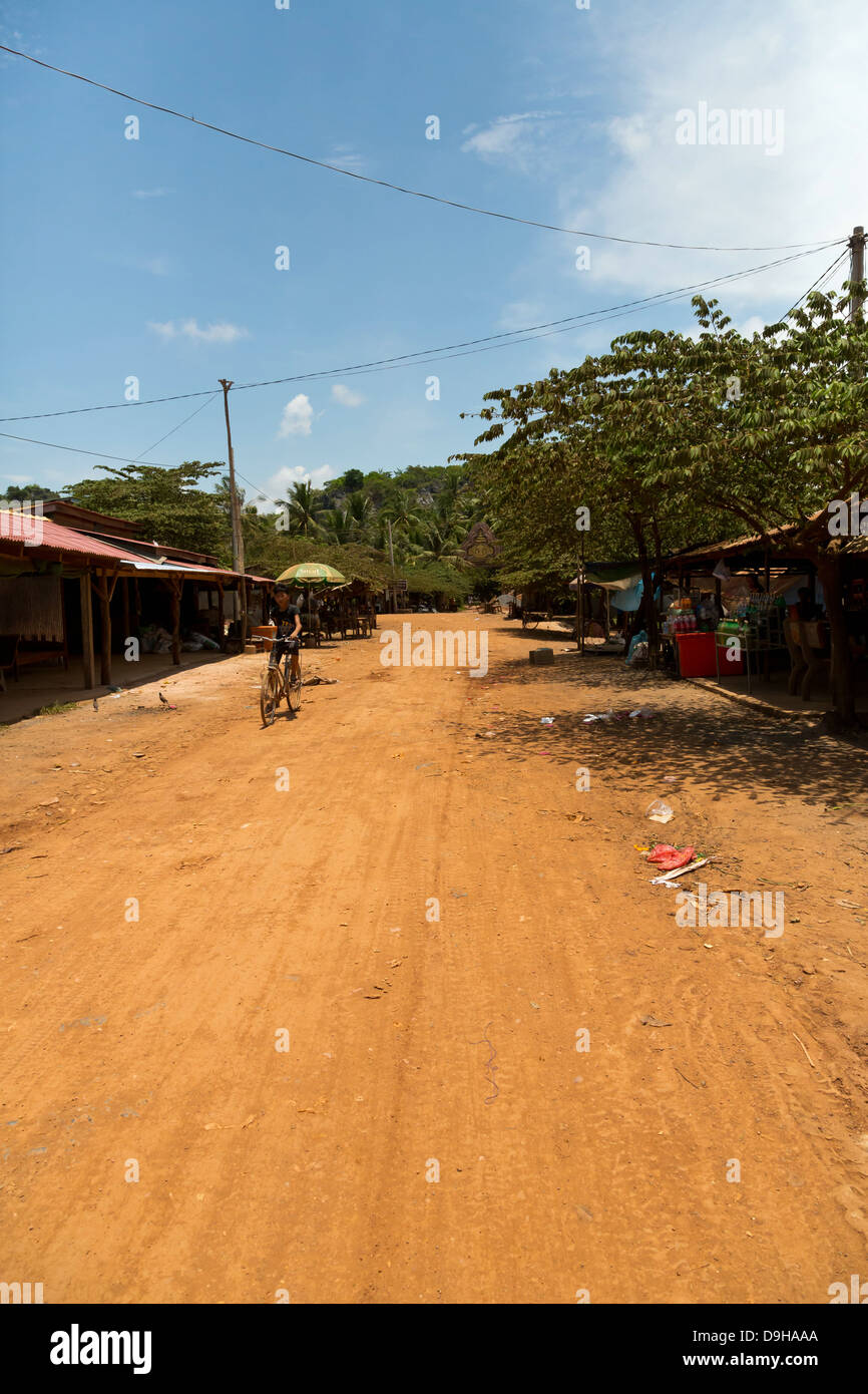 Typical dusty Country Road in the Kampot Province, Cambodia Stock Photo ...