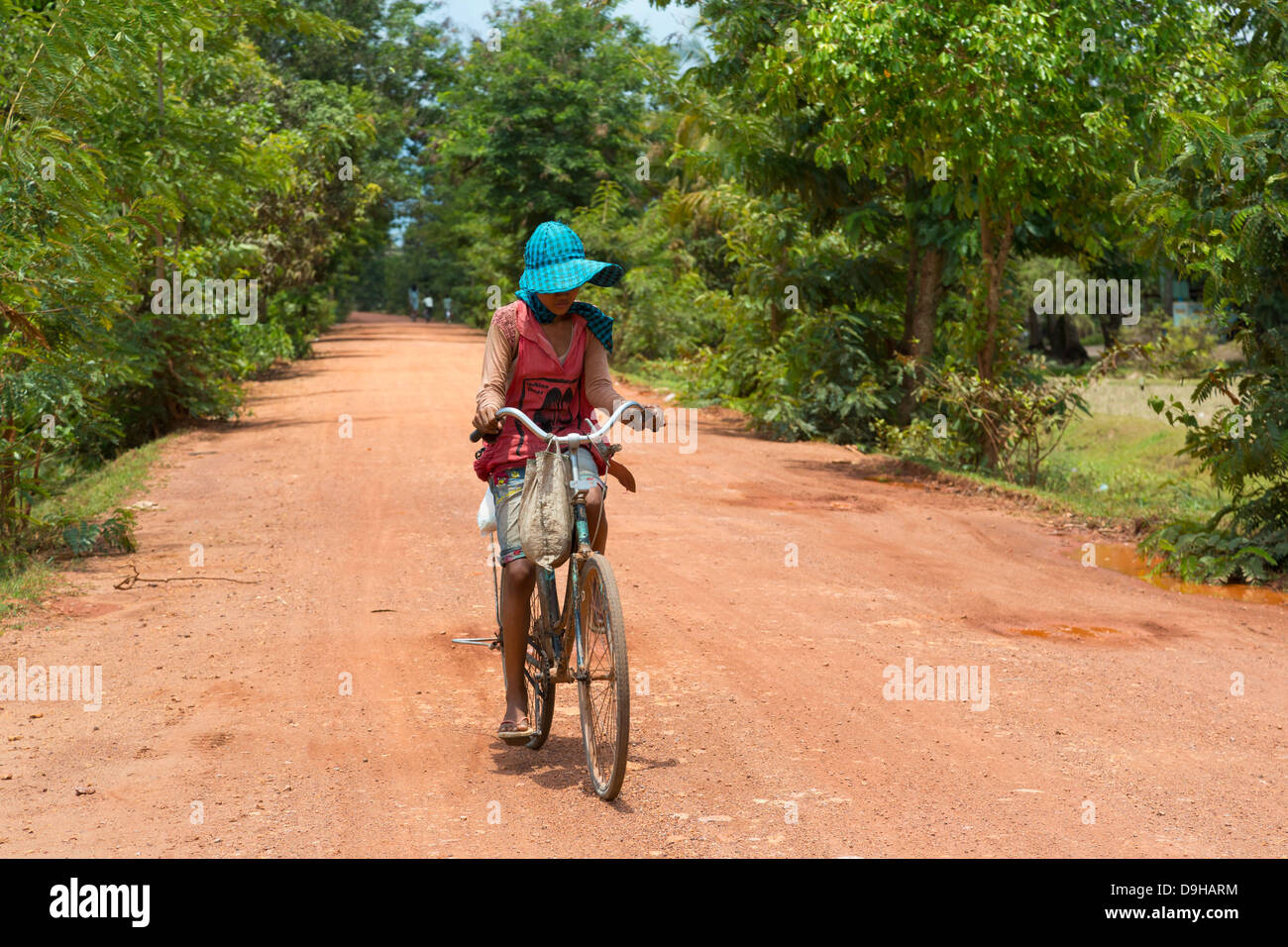 Typical dusty Country Road in the Kampot Province, Cambodia Stock Photo ...