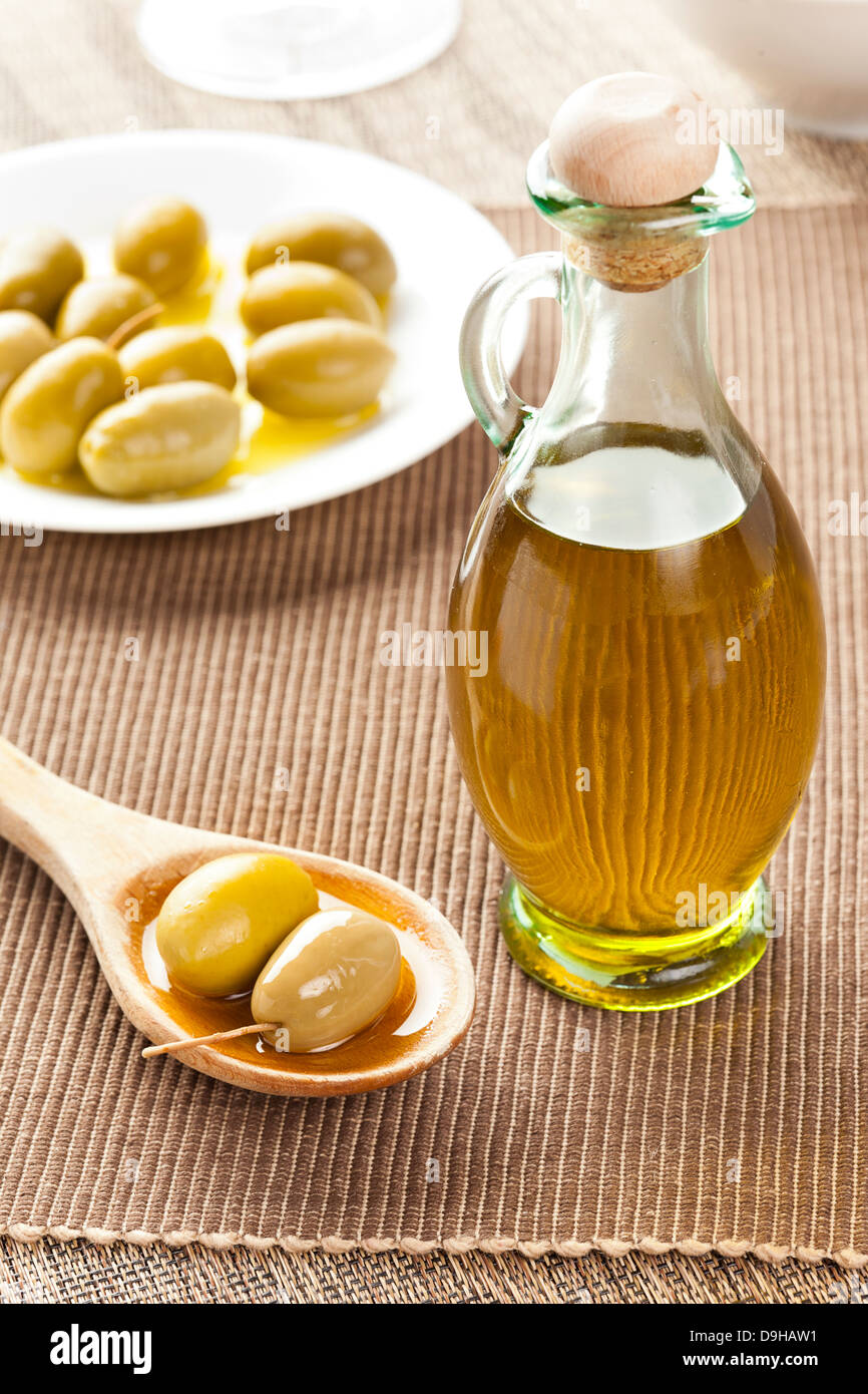 Traditional Homemade Olive Oil on a background Stock Photo - Alamy