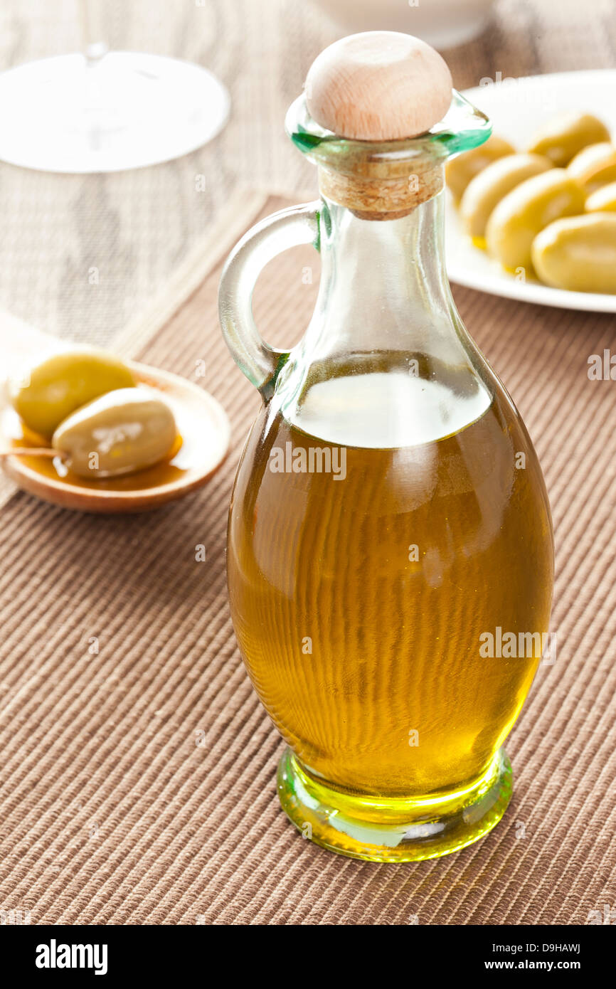 Traditional Homemade Olive Oil on a background Stock Photo - Alamy