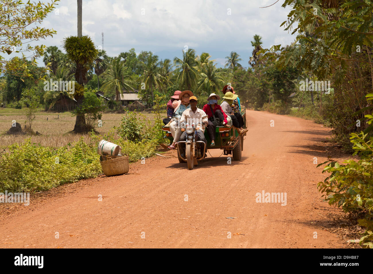 Typical dusty Country Road in the Kampot Province, Cambodia Stock Photo ...