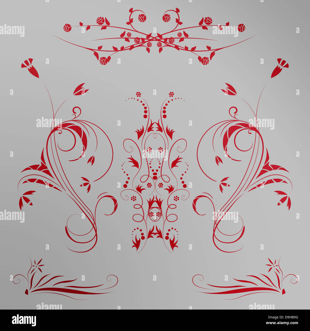 Beautiful illustrated flower background design with gradient Stock ...