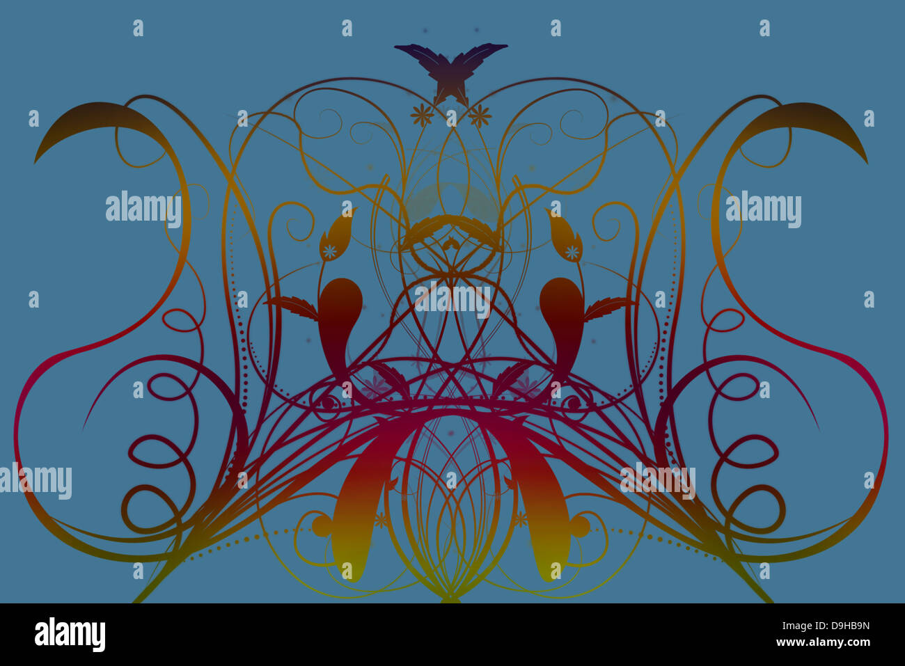 Beautiful illustrated flower background design with gradient Stock ...
