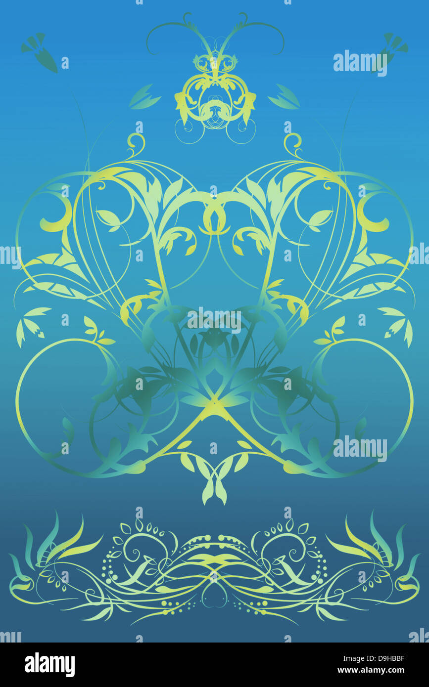 Beautiful illustrated flower background design with gradient Stock ...