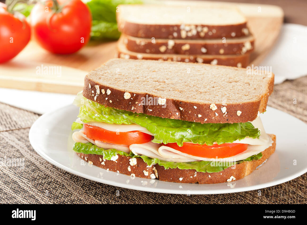 Fresh Homemade Turkey Sandwich made with organic ingredients Stock ...