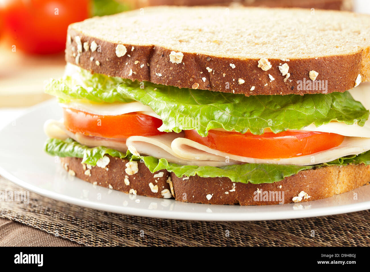 Fresh Homemade Turkey Sandwich made with organic ingredients Stock ...