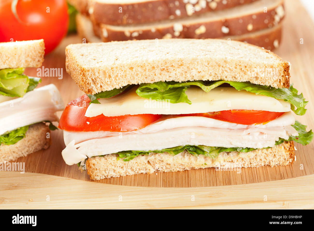 Fresh Homemade Turkey Sandwich made with organic ingredients Stock ...