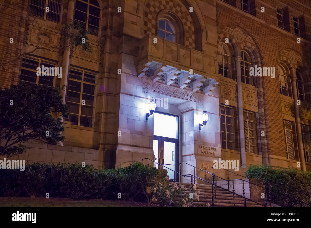 Front of the Humanities Building at UCLA at night Stock Photo - Alamy