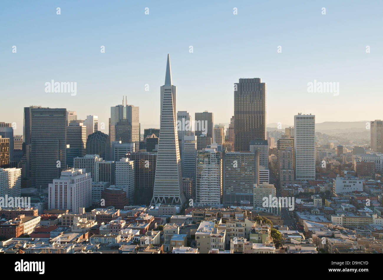 San Francisco skyline captured from Coit Tower Stock Photo - Alamy