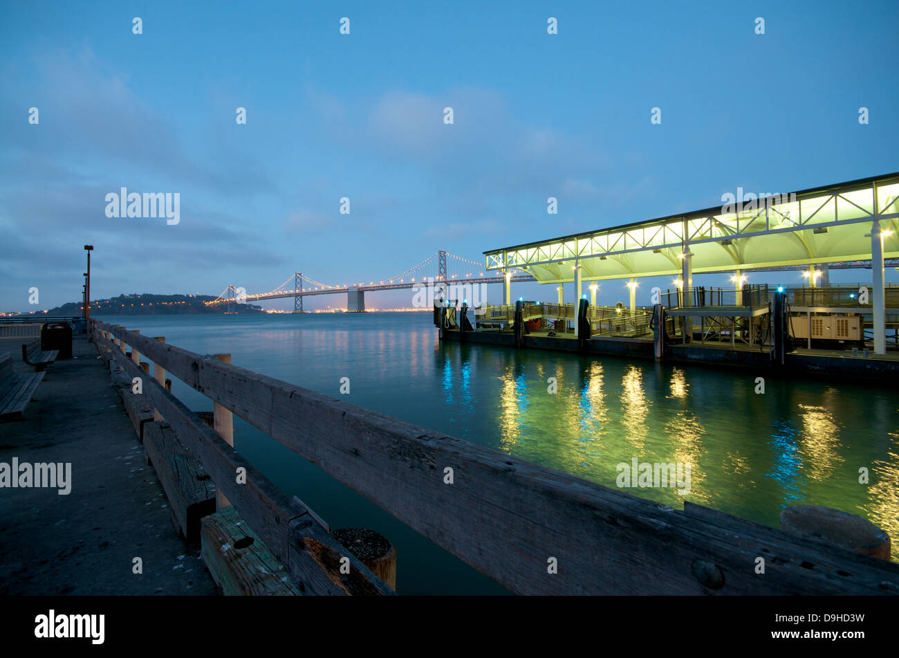 San Francisco Bay Bridge Pier view from Embarcadero Stock Photo - Alamy