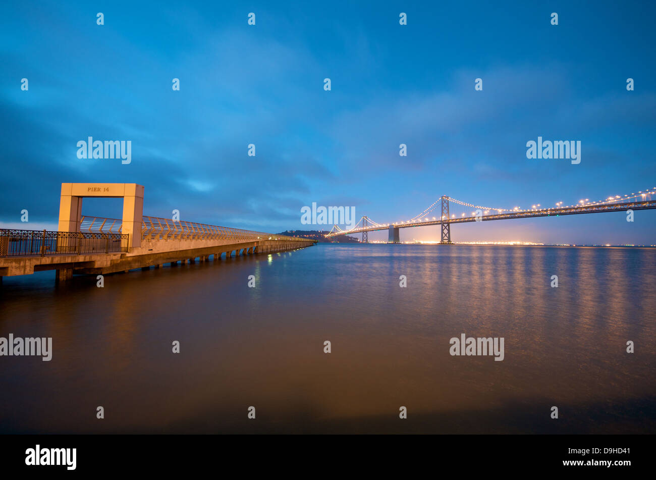 San Francisco Bay Bridge Pier view from Embarcadero Stock Photo - Alamy