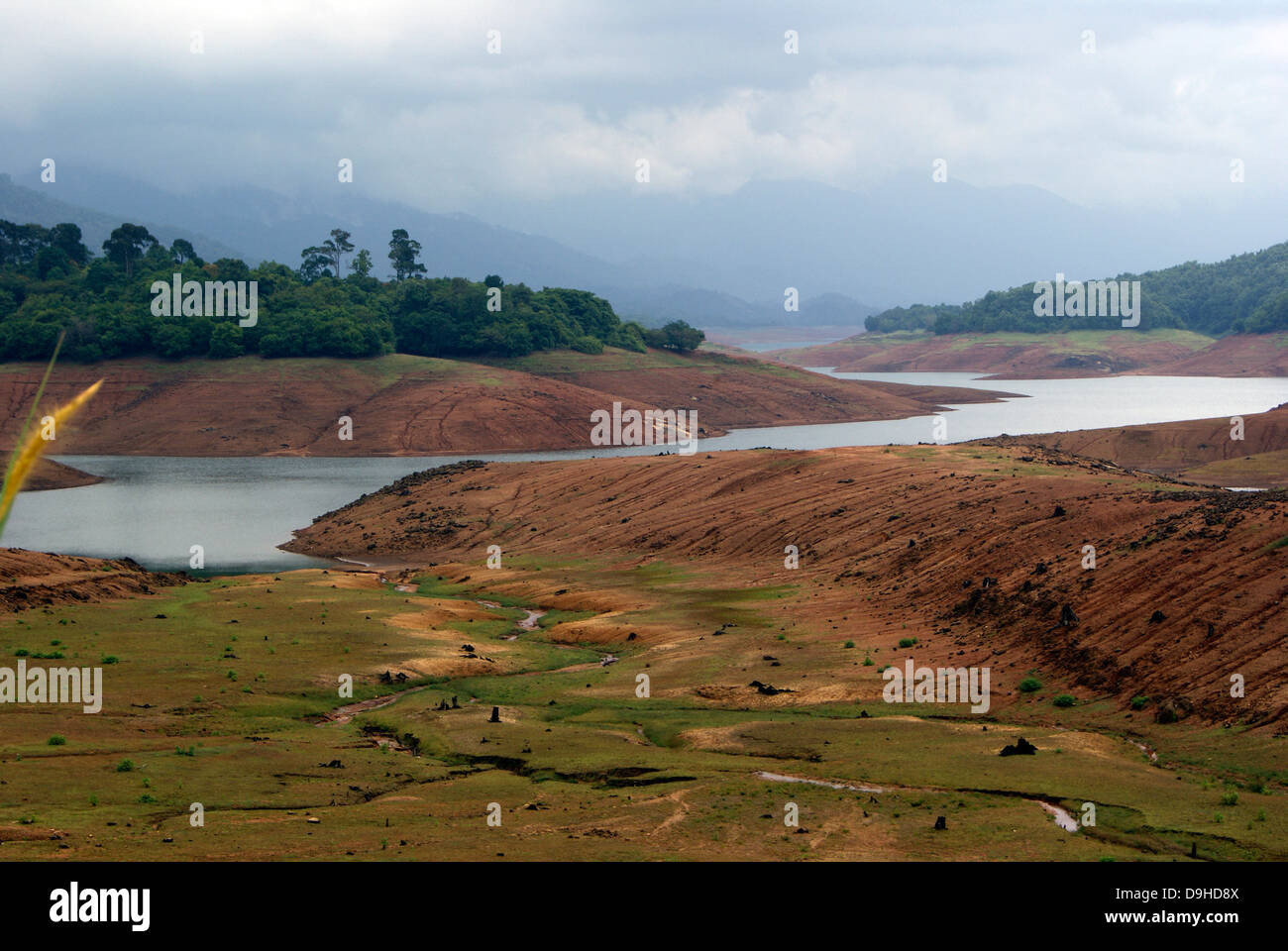 Thenmala Irrigation dam Reservoir During Drought summer season at ...