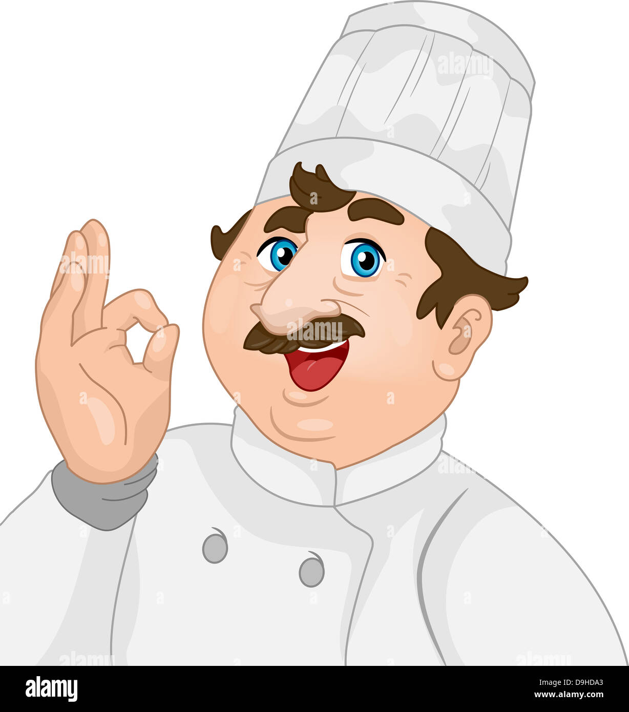 Illustration of a Male Chef giving an OK Sign Stock Photo - Alamy