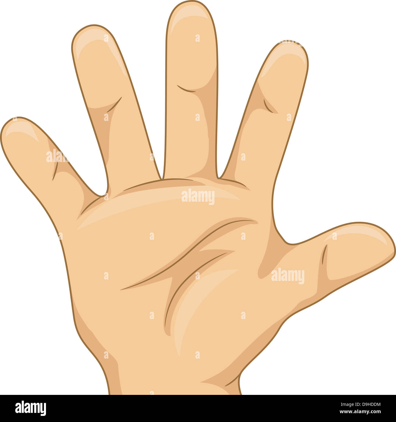 Illustration of Kid's Hand Showing a Five Hand Count Stock Photo - Alamy