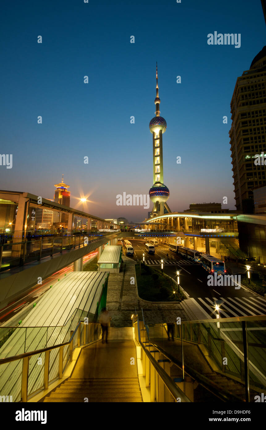 Shanghai modern infrastructure building at night Stock Photo - Alamy