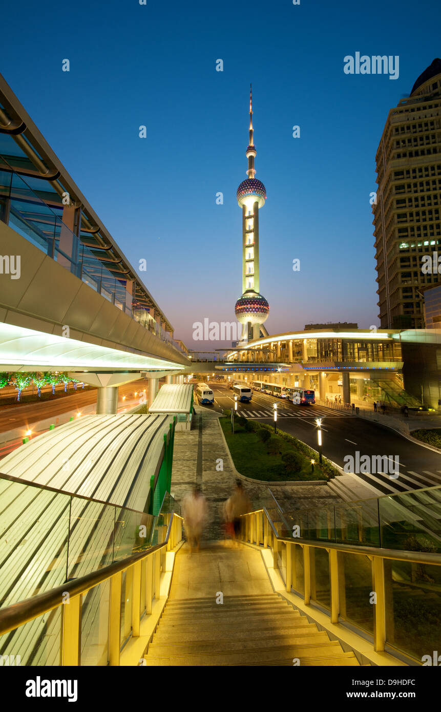 Shanghai modern infrastructure building at night Stock Photo - Alamy