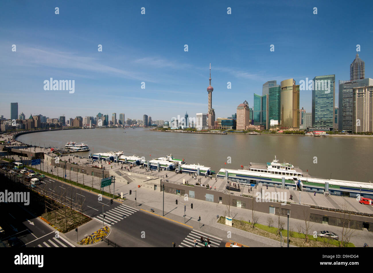Shanghai Bund on roof top China Stock Photo - Alamy