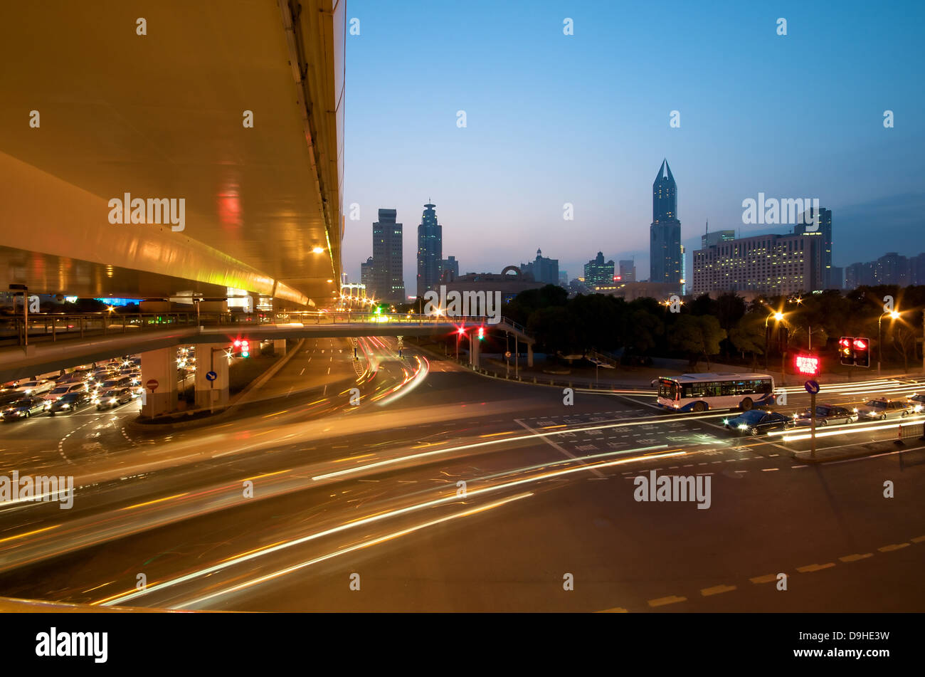 Shanghai Highway bridge in downtown Stock Photo - Alamy