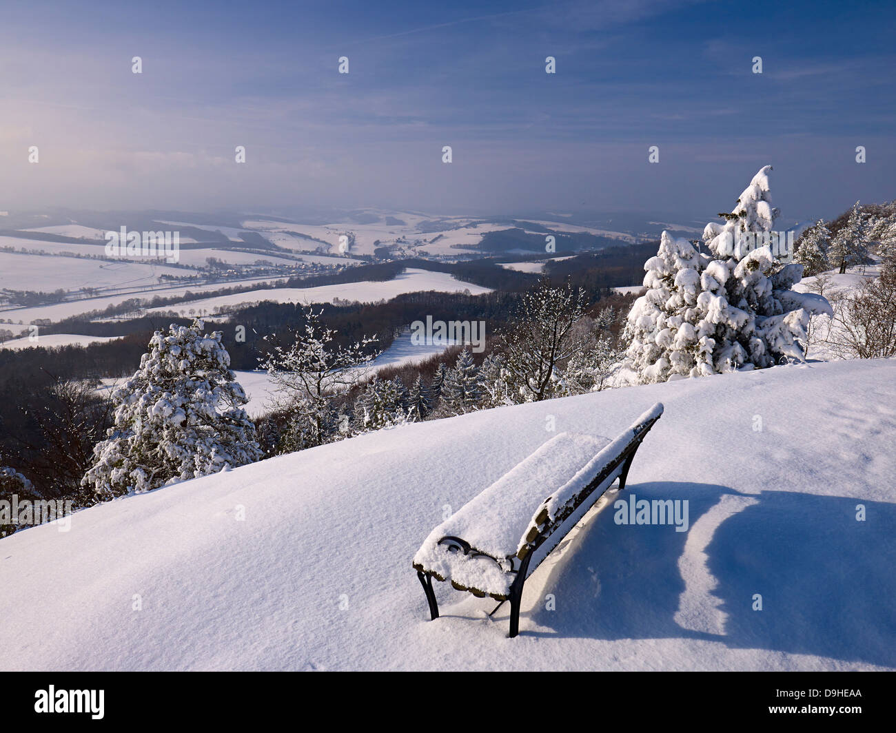 Winter landscape at Horsel Mountain near Hastrungsfeld, Wartburg ...