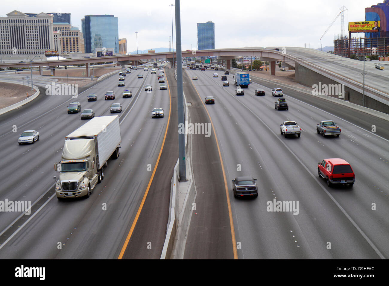 Nevada Las Vegas Interstate 15 I-15 traffic highway truck lorry cars ...