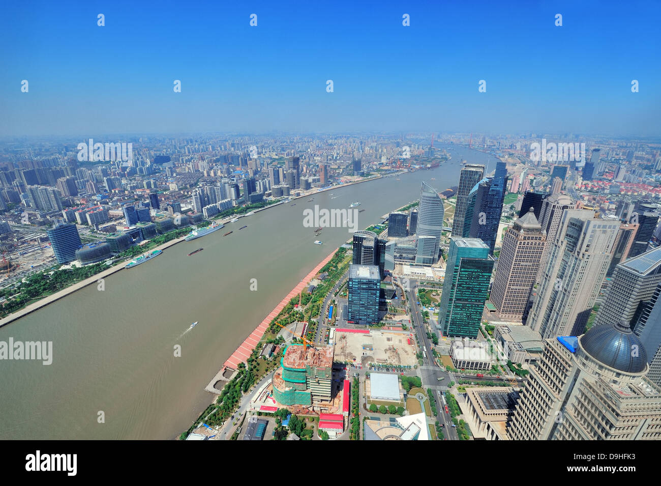Shanghai city skyline aerial hi-res stock photography and images - Alamy
