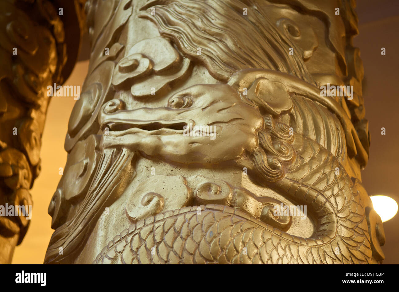 Golden Emperial Dragon column Stock Photo - Alamy