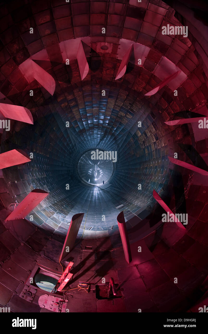 Inside the diffuser section of a 16-foot supersonic wind tunnel Stock ...