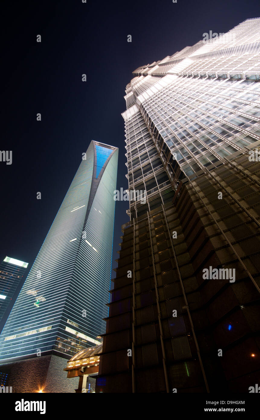Shanghai world financial center swfc and jin mao tower hi-res stock ...