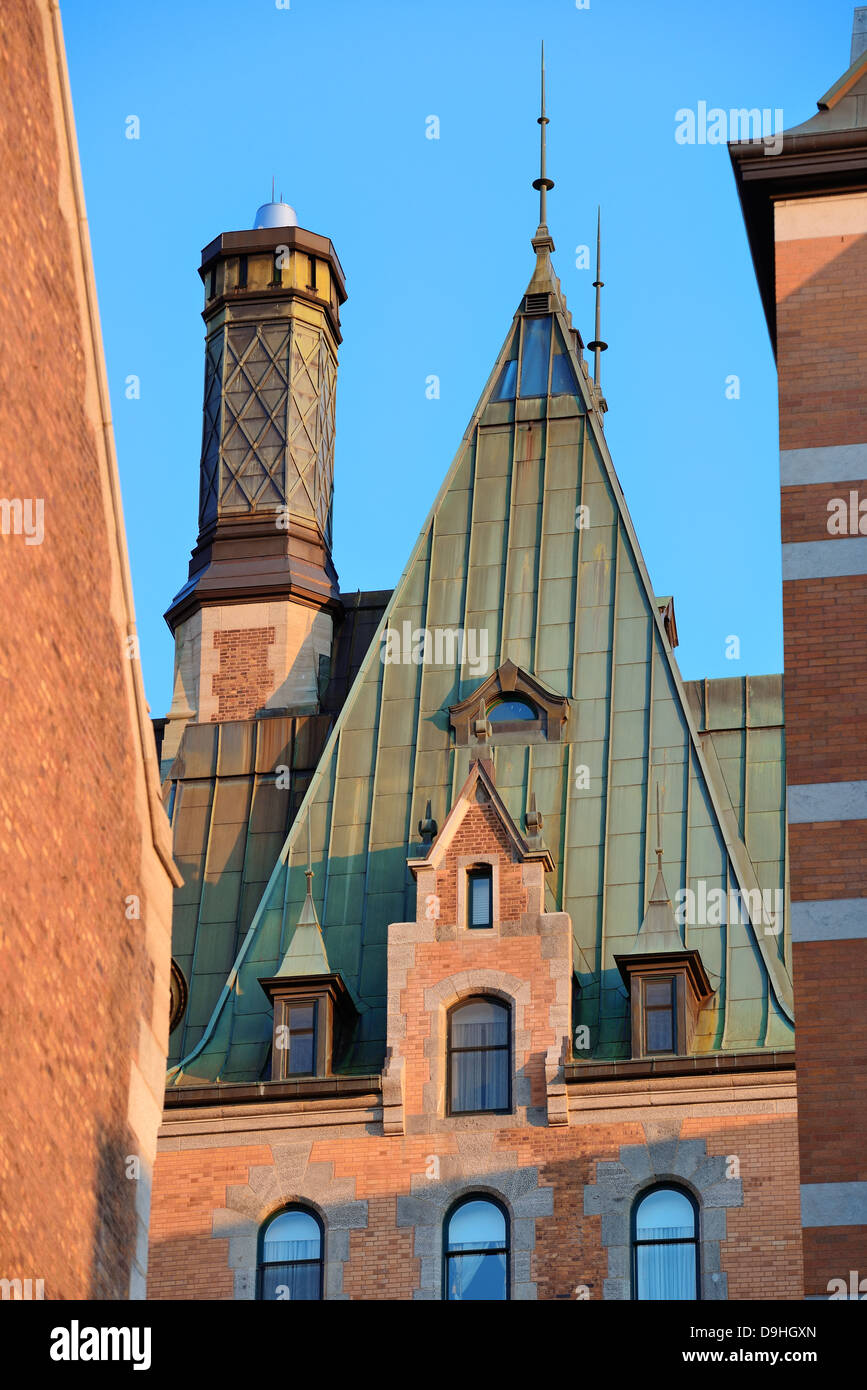 Old roof of architecture in Quebec City Stock Photo - Alamy