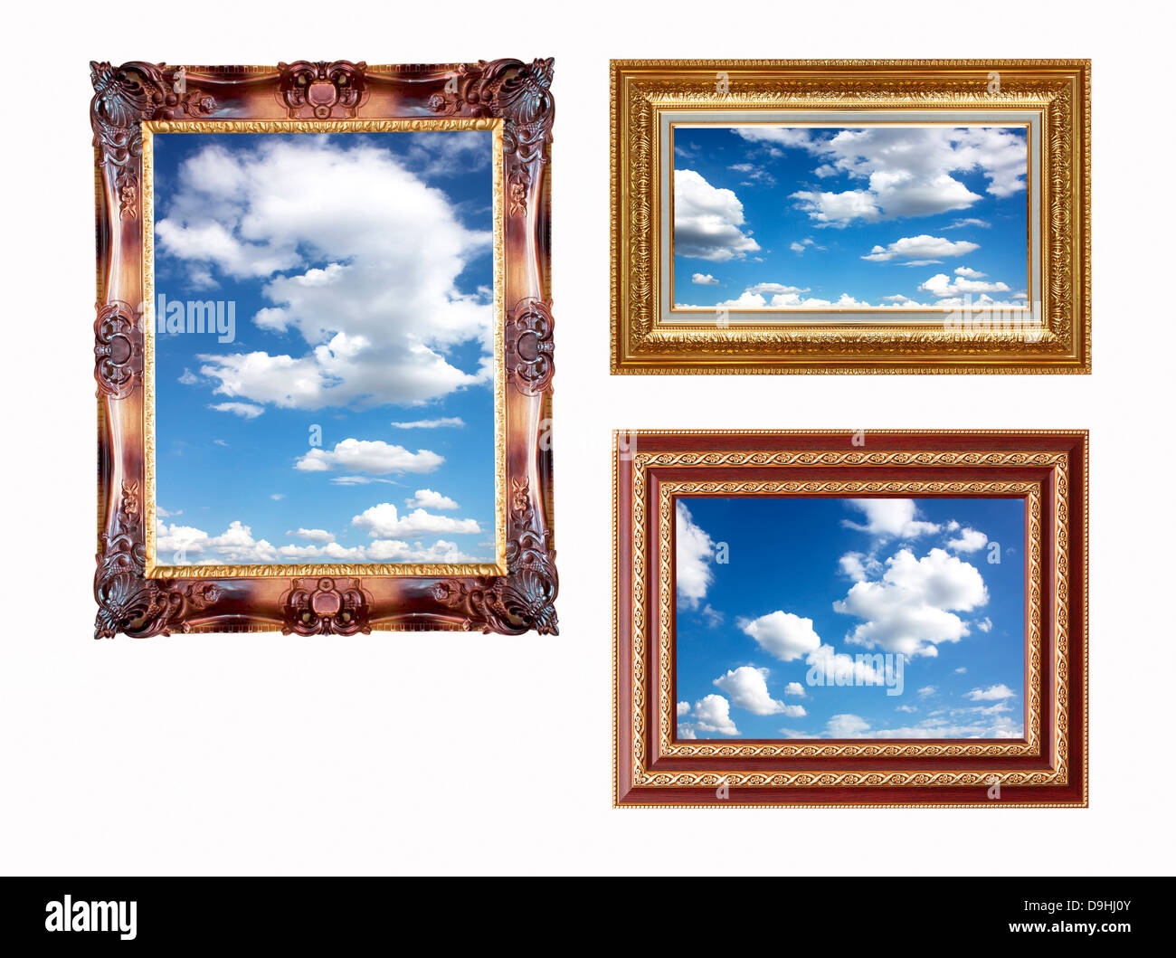 Classic wooden frame isolated on white background Stock Photo - Alamy