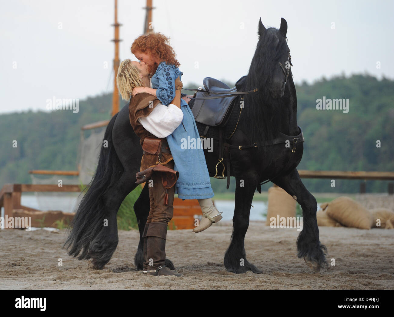 Actor Bastian Semm (as the pirate Klaus Stoertebeker) and actress Sarah ...