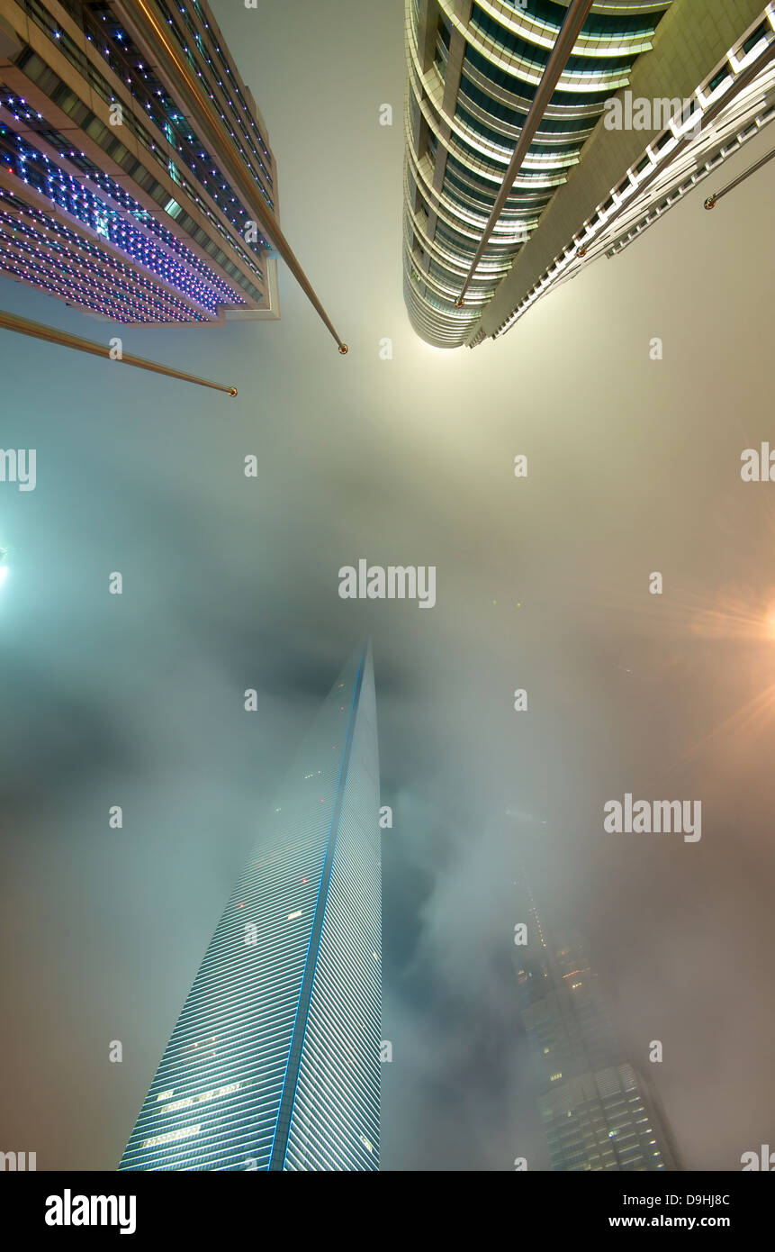 Shanghai modern buildings at night Stock Photo - Alamy